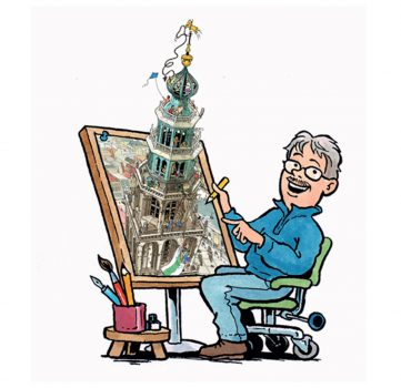 Striptekenaar Frans Le Roux live aan het werk te zien | OOG Groningen